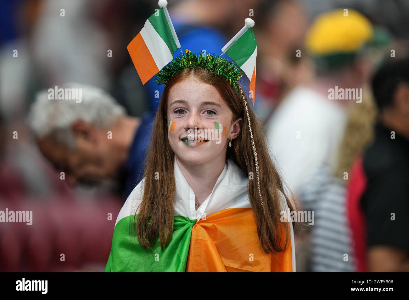 Irish Fan Girls at a sporting event Stock Photo - Alamy