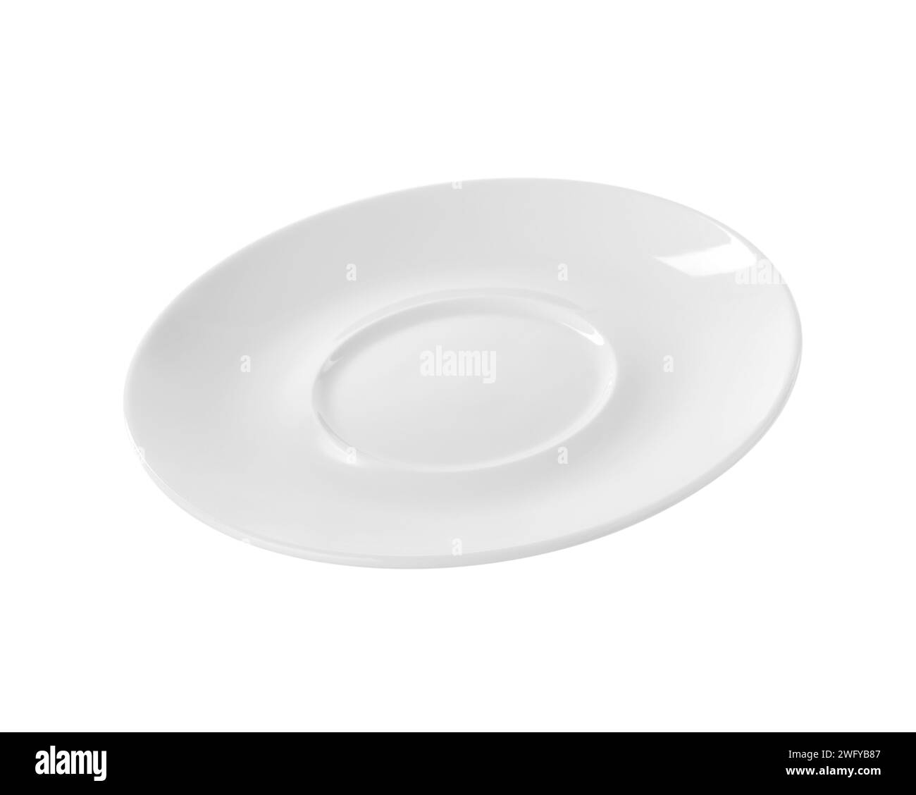 One clean ceramic saucer isolated on white Stock Photo - Alamy