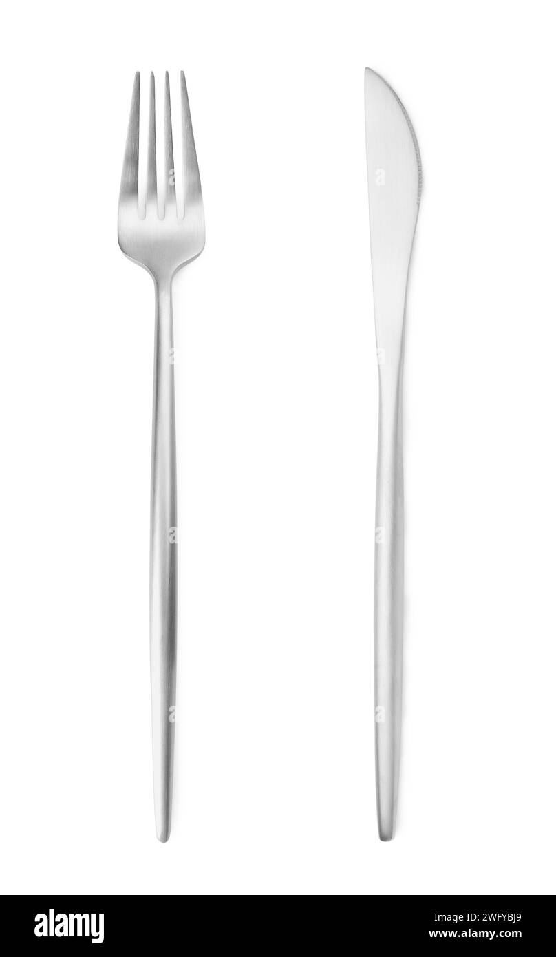 Food silver knife fork Black and White Stock Photos & Images - Alamy