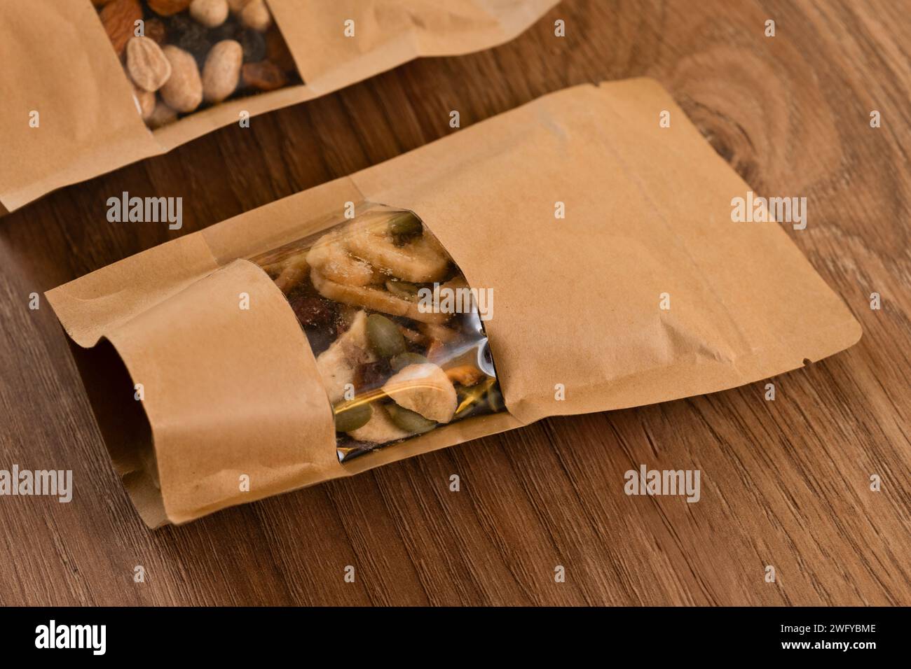 mix of nuts on a paper bag, healthy mix, healthy diet, healthy snack ...