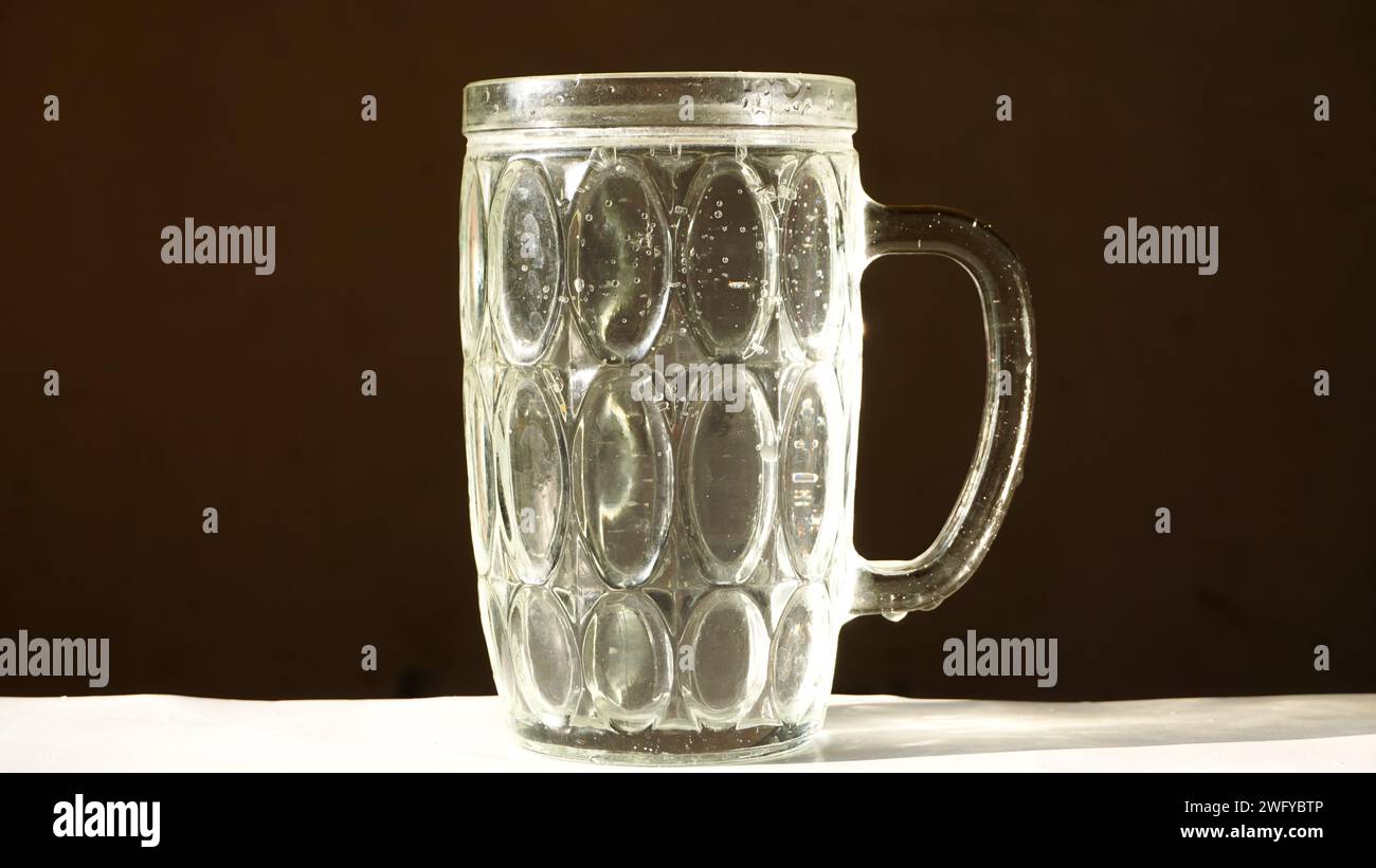 Fresh water in a clear glass cup, healthy drinking water for daily ...