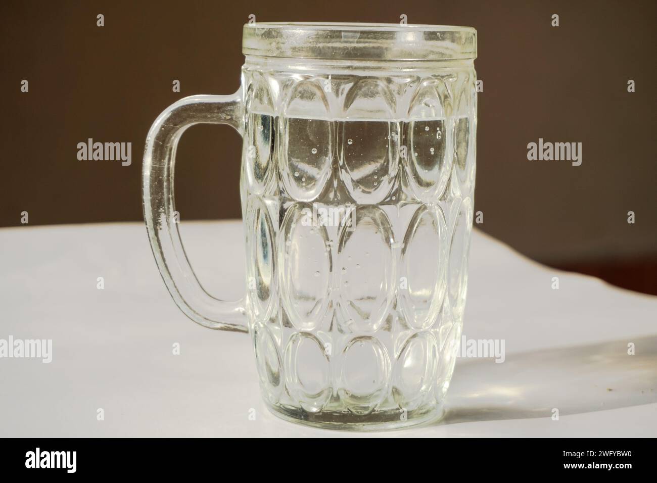 Fresh water in a clear glass cup, healthy drinking water for daily ...