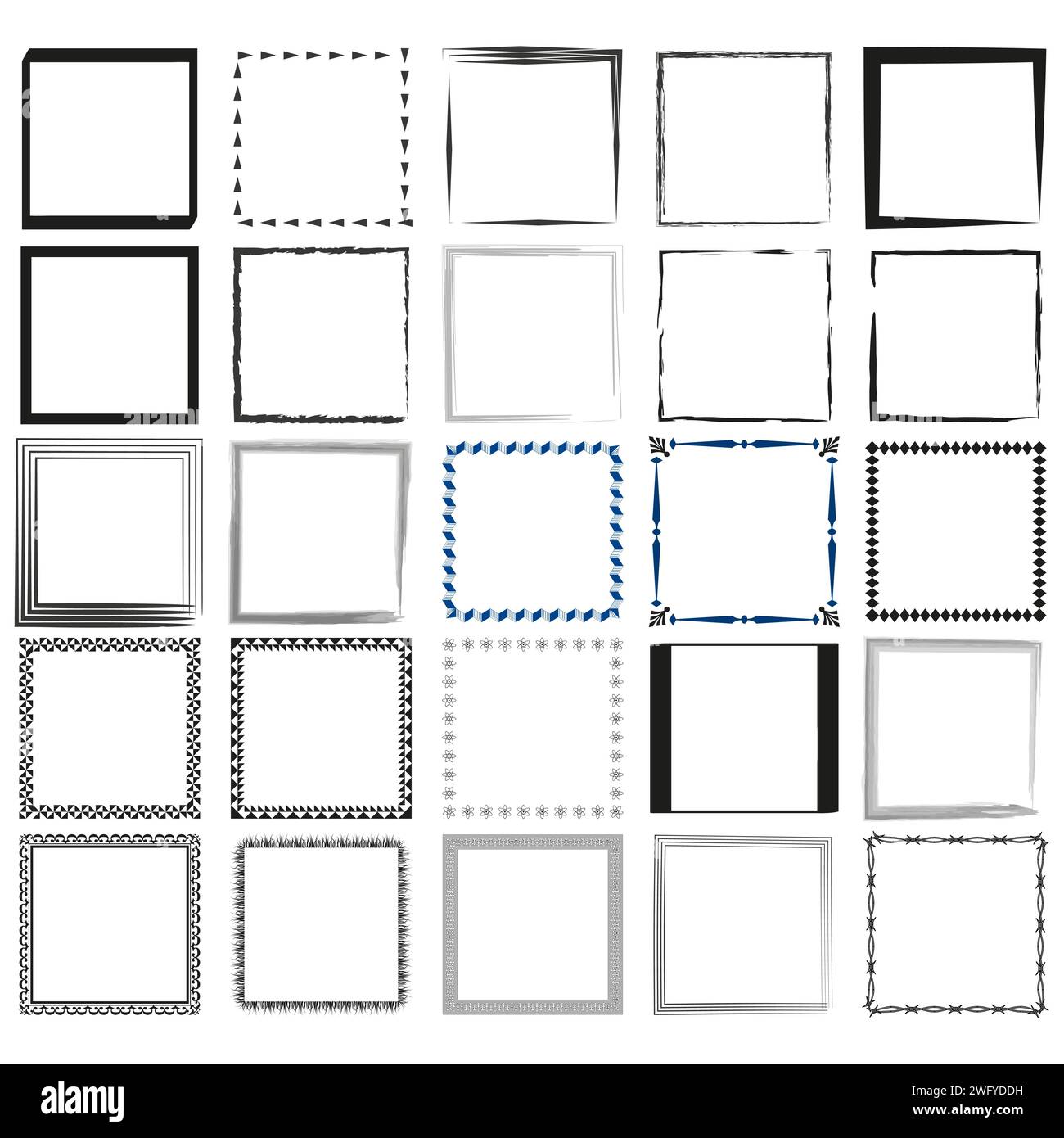 Handdrawn square frame. Vector illustration. EPS 10 Stock Vector Image ...
