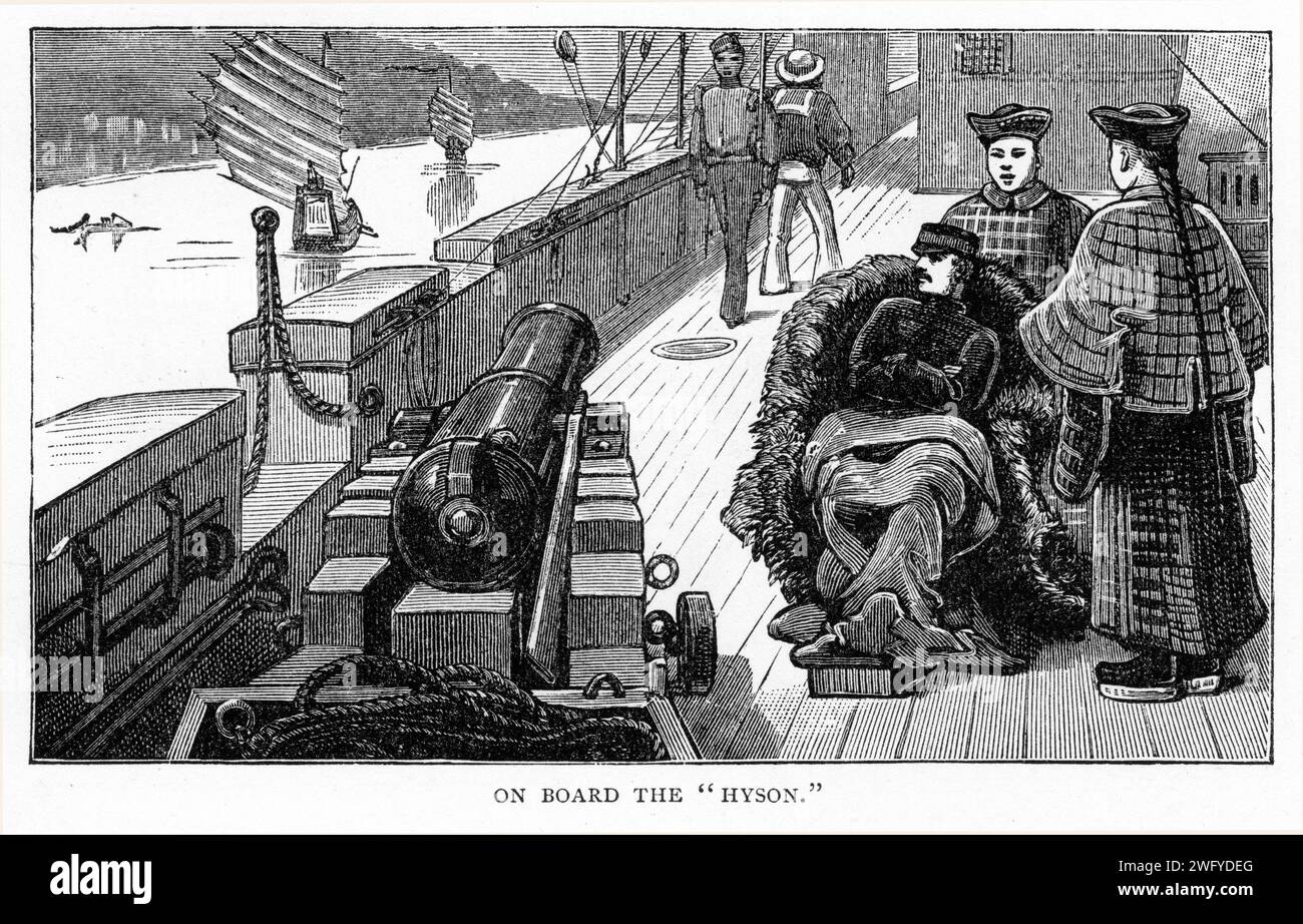 Engraving of General Gordon on board the Hyson, published circa 1900 ...