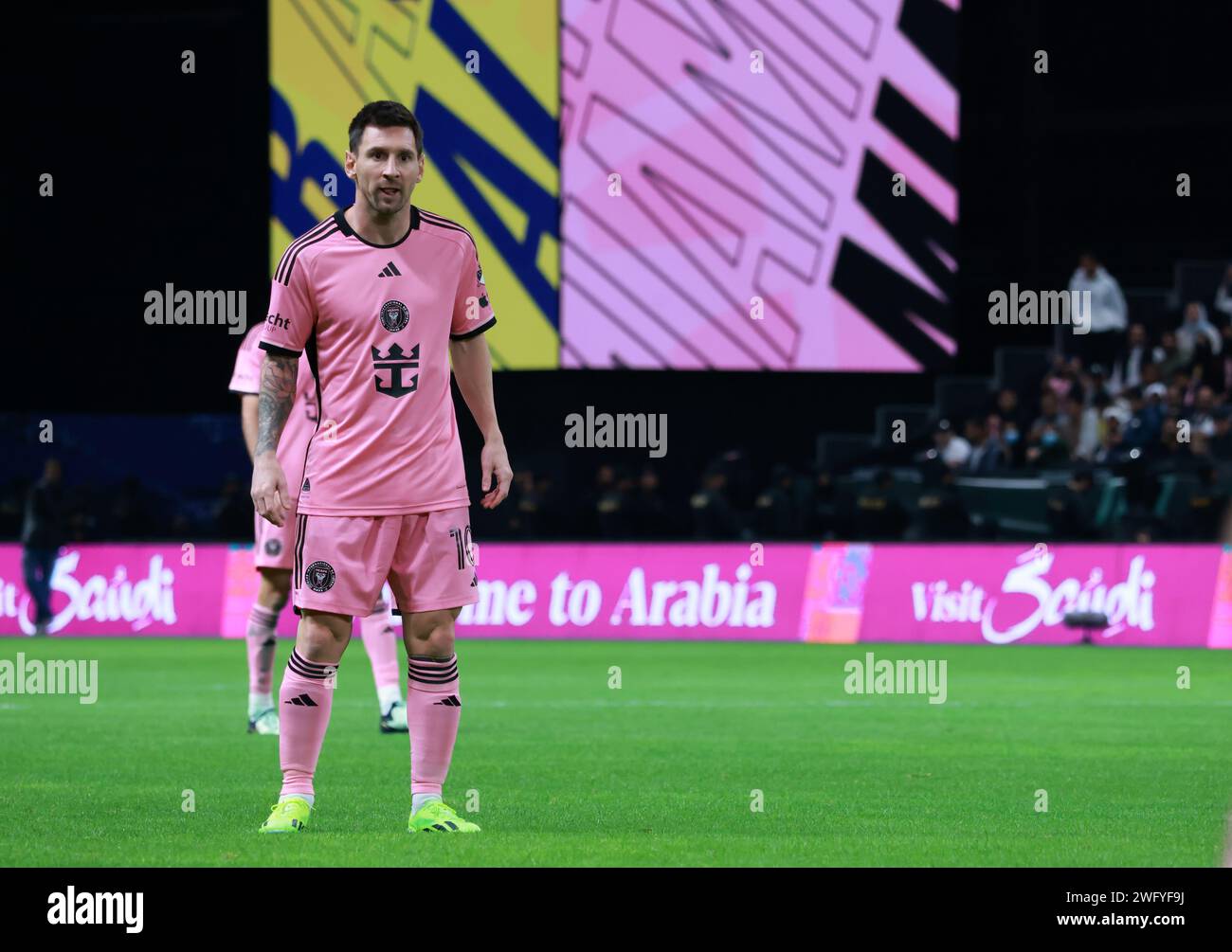 Riyadh, Saudi Arabia. 1st Feb, 2024. Inter Miami's Lionel Messi looks ...