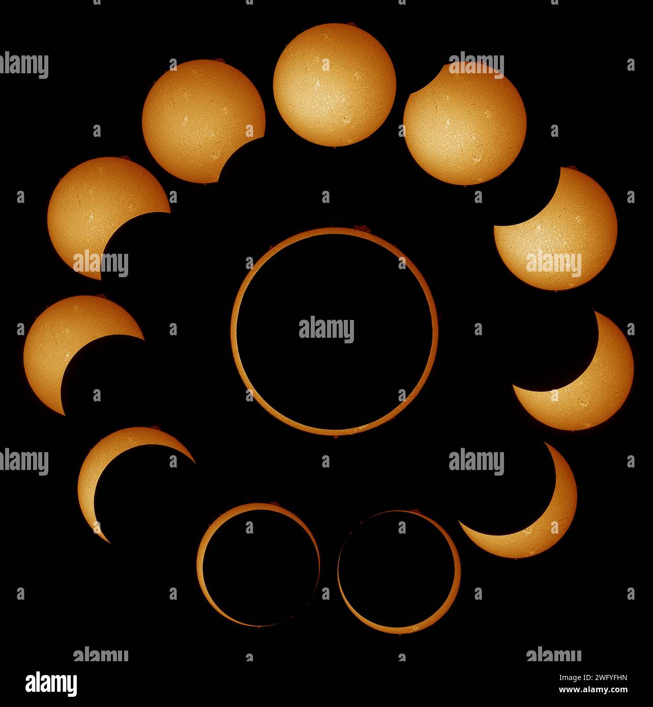 Annular Solar Eclipse 2023 - Hydrogen Alpha Filter Stock Photo - Alamy