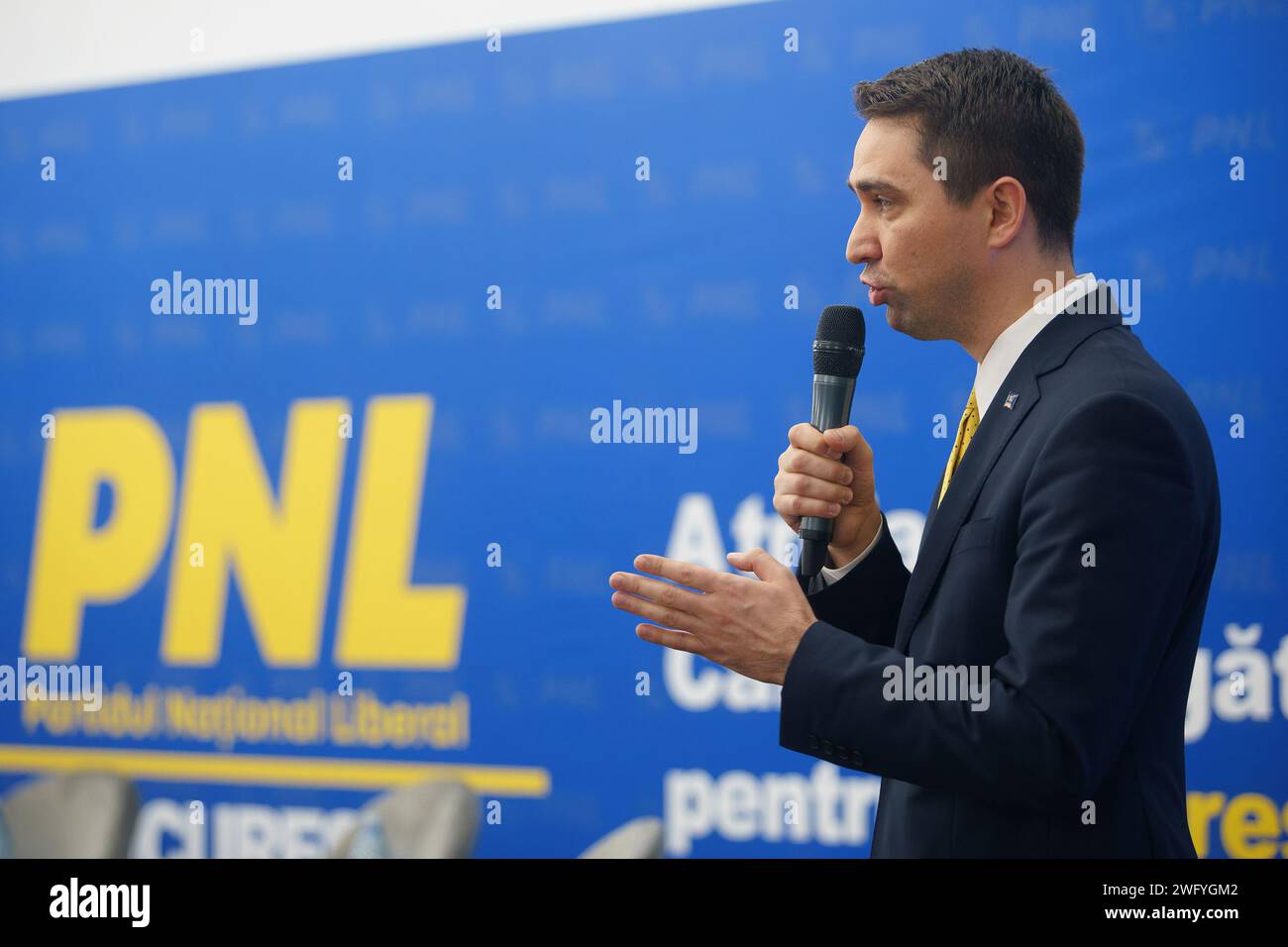 Bucharest, Romania - 1st Feb, 2024: Florin Valentin Stefan speaks ...