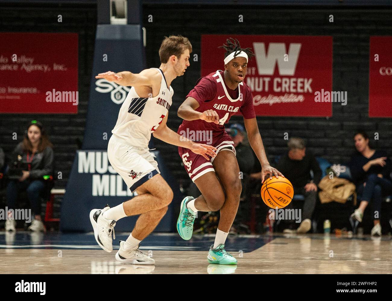 Moraga, CA U.S. 31st Jan, 2024. A. Santa Clara guard Adama Bal (4 ...
