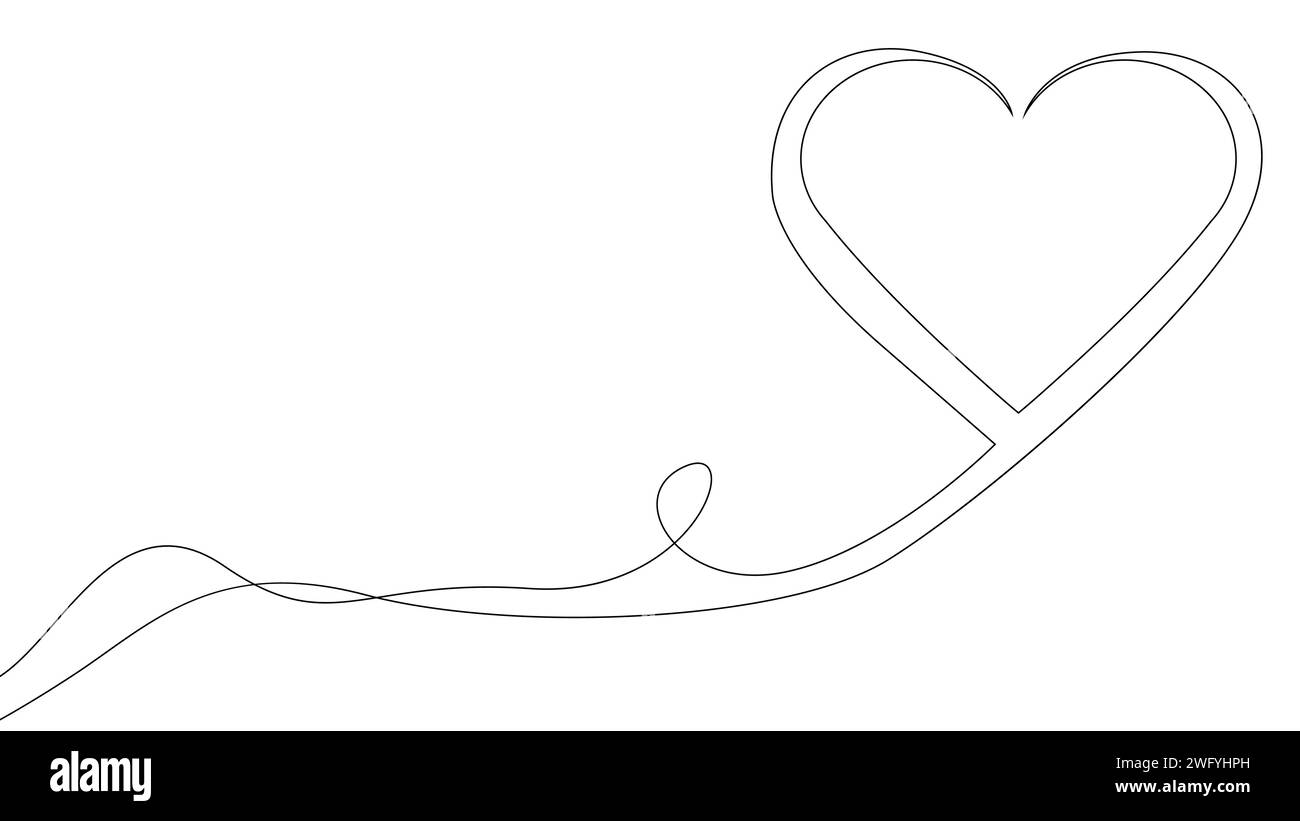 One continuous line of Heart. Thin Line Illustration vector Love ...