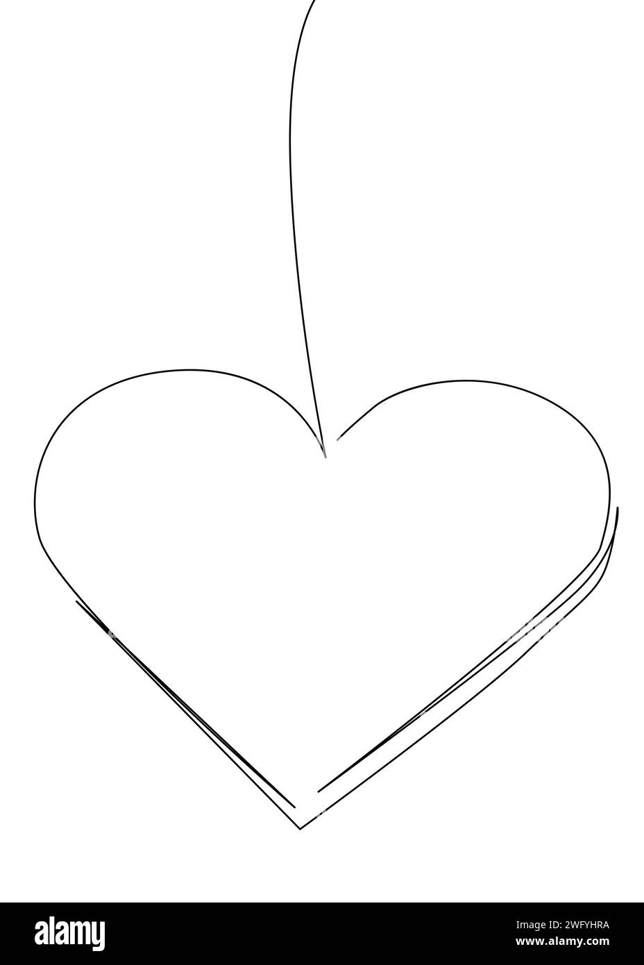 One continuous line of Heart. Thin Line Illustration vector Love ...