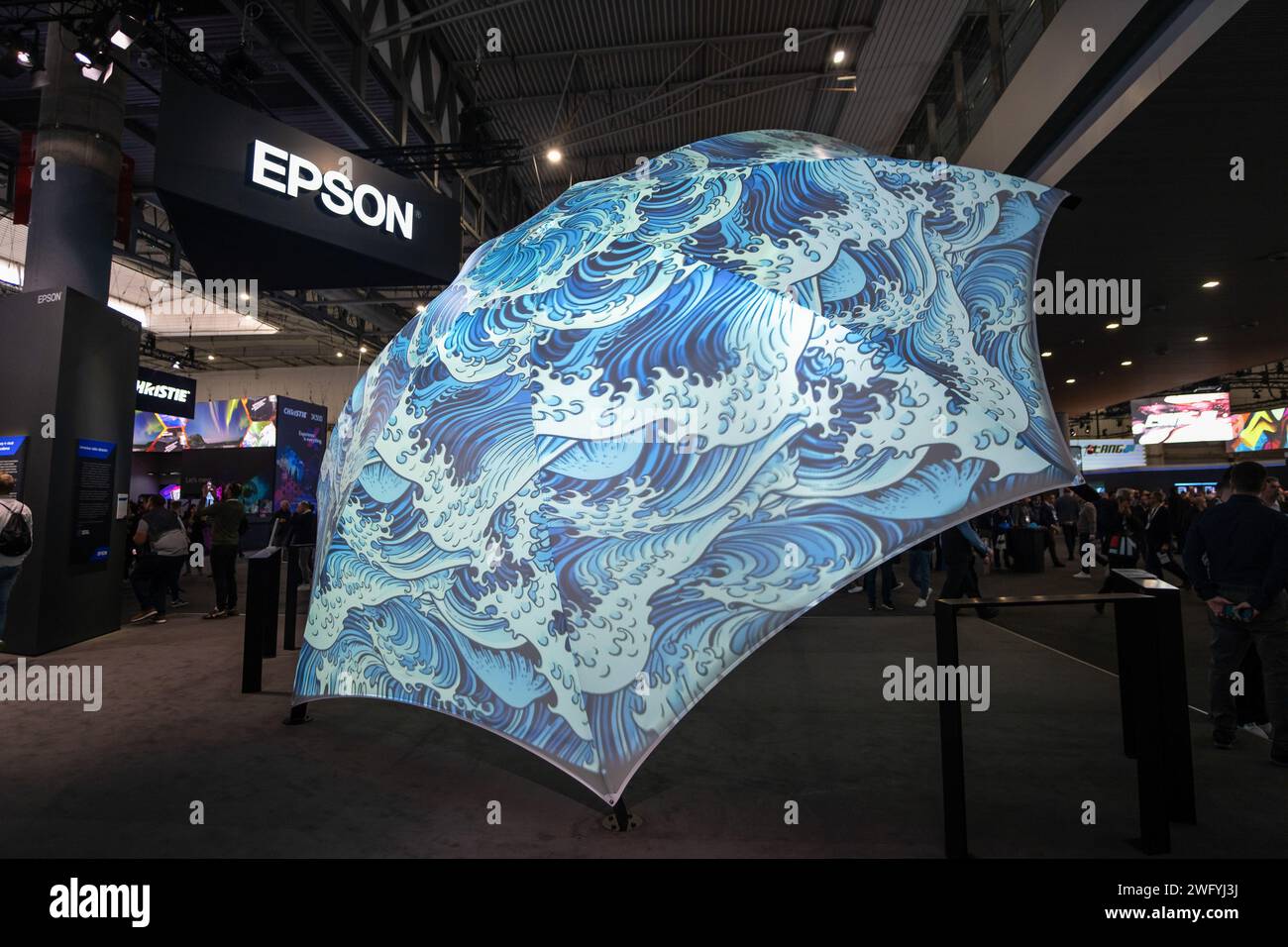 Barcelona, Spain. 01st Feb, 2024. The stand and logo of the Japanese ...