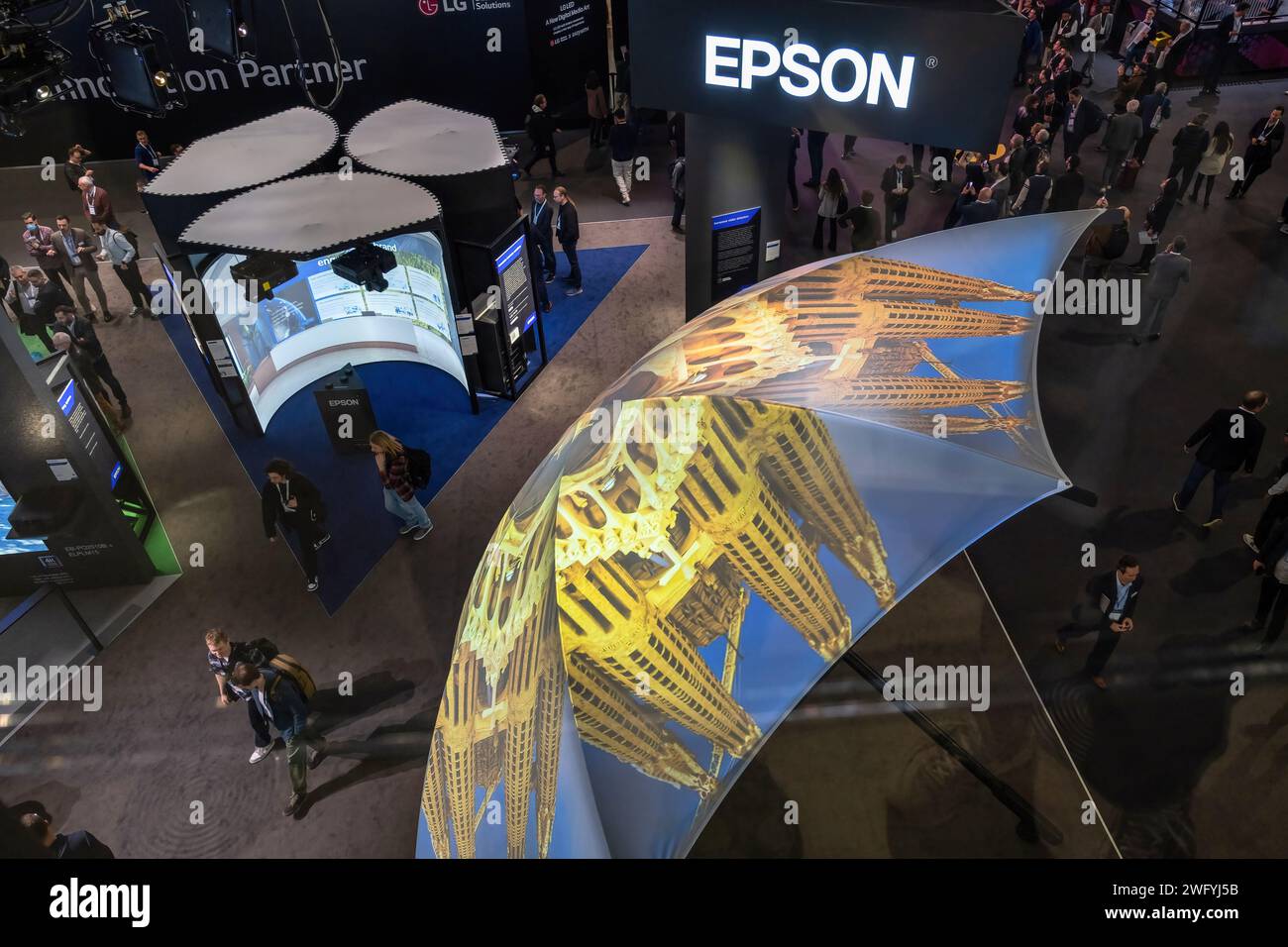 Barcelona, Spain. 01st Feb, 2024. The stand and logo of the Japanese ...