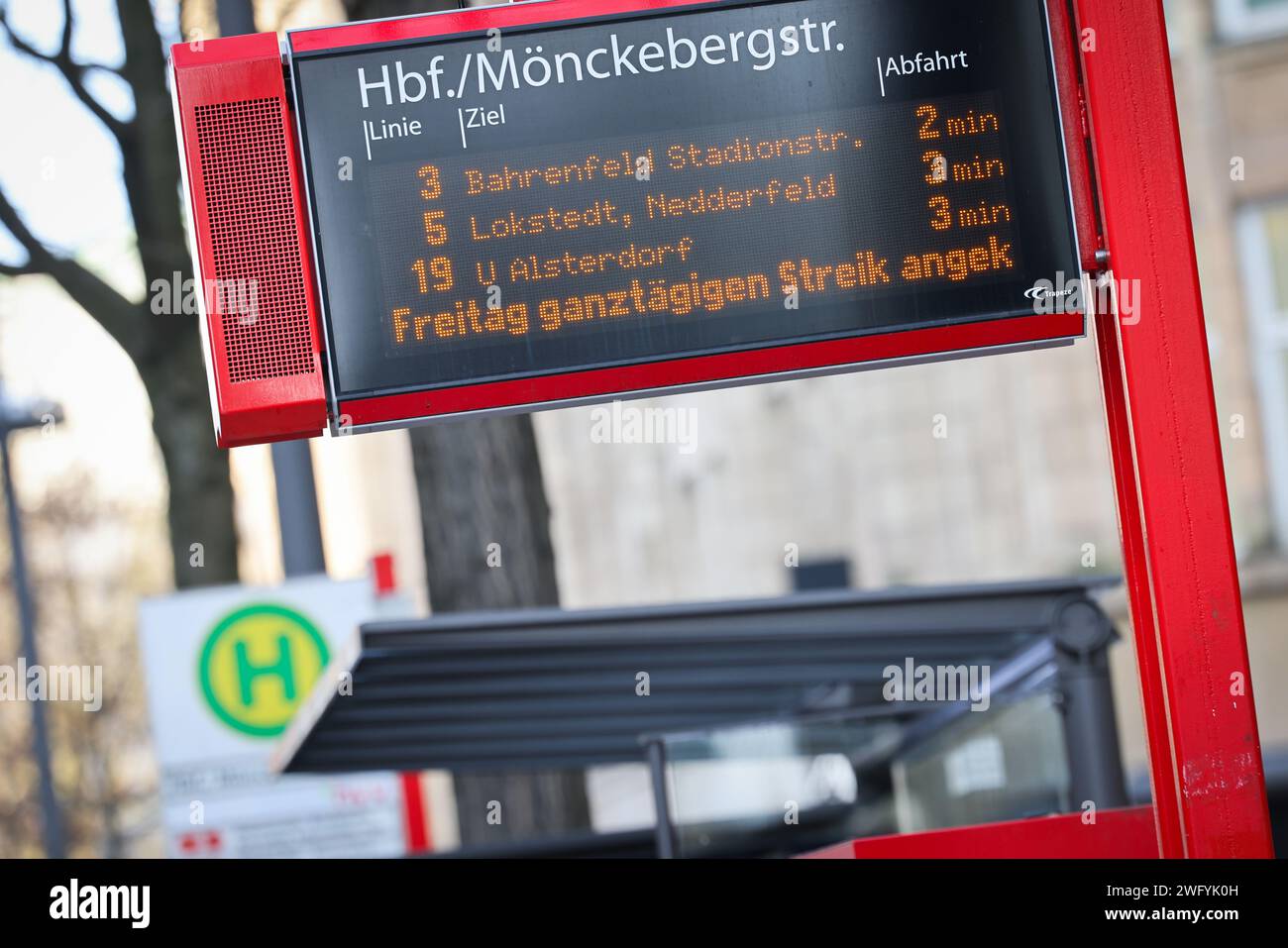 Berlin, Germany. 01st Feb, 2024. A notice board at a bus stop in the ...