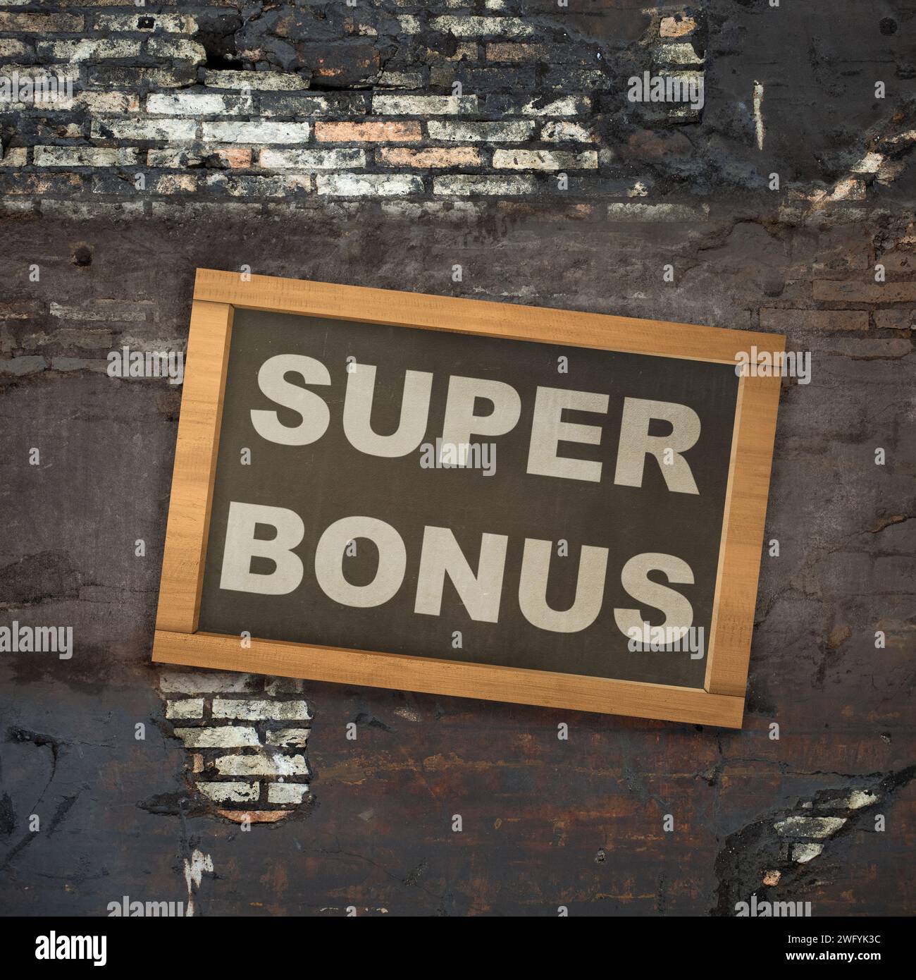 Small blackboard with super bonus text. Business motivation concept ...