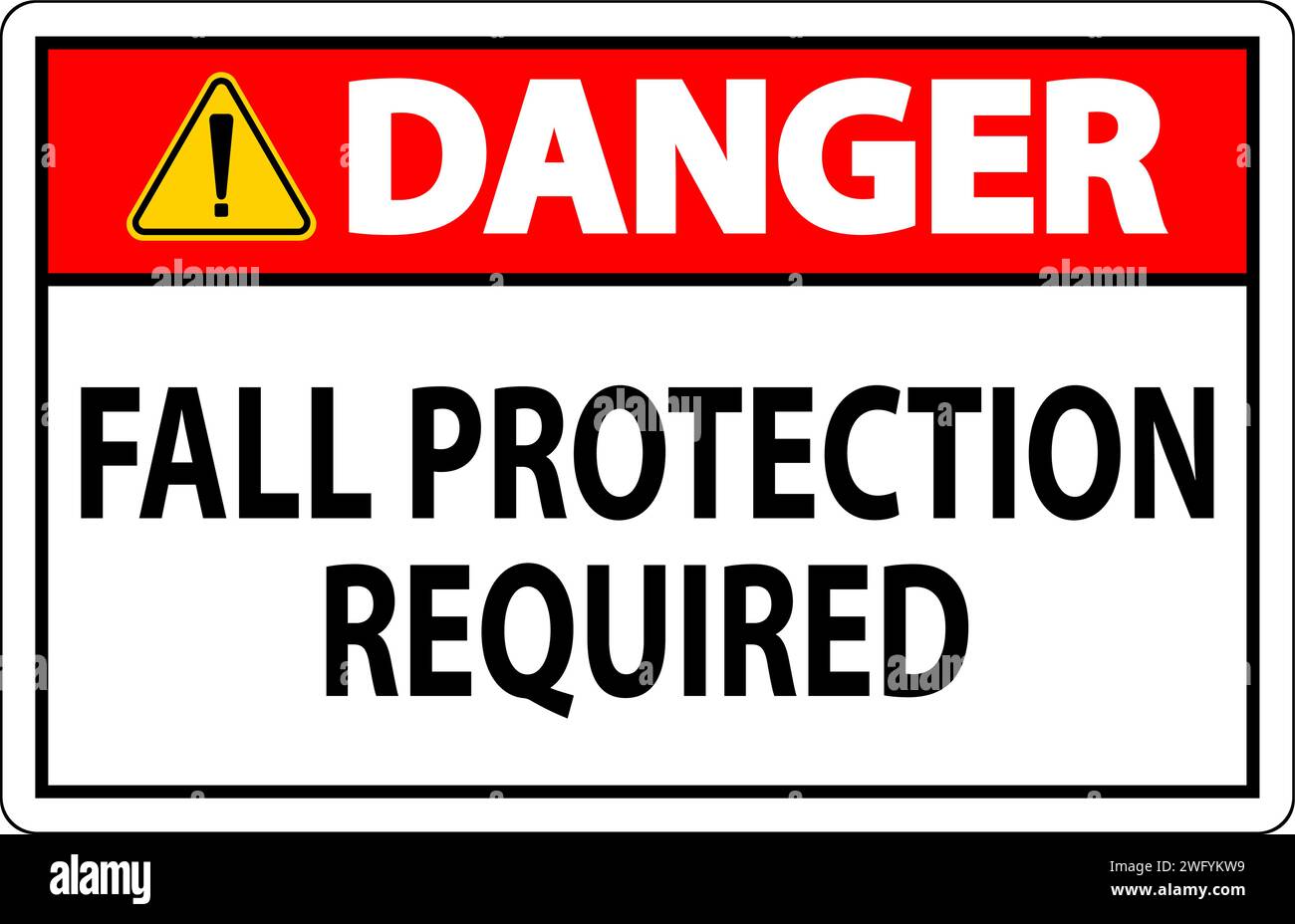 Danger Sign, Fall Protection Required Stock Vector Image & Art - Alamy