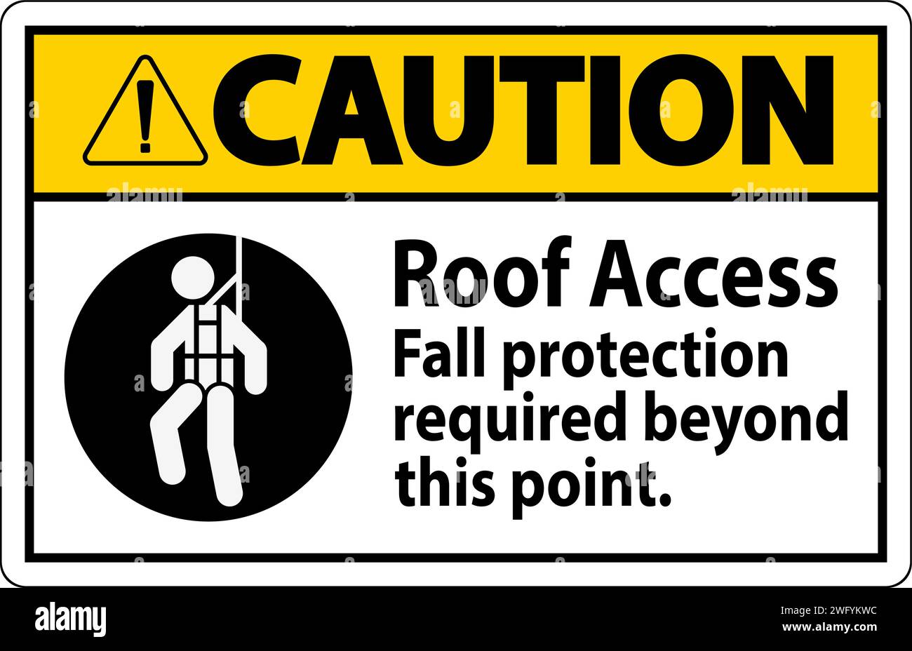 Fall Protection Required Beyond This Point Sign at Geraldine Percival blog