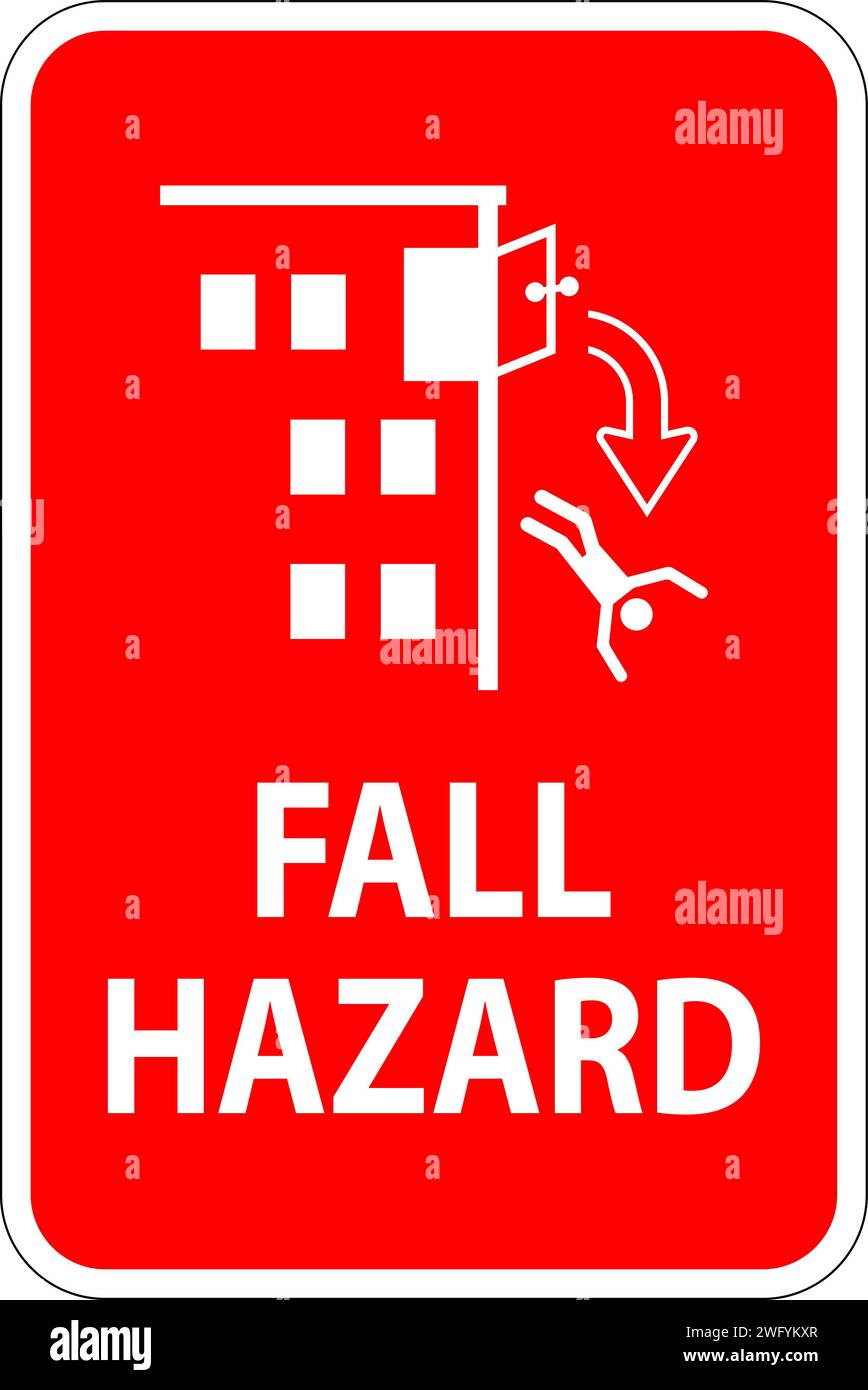 Caution Sign, Fall Hazard Stock Vector Image & Art - Alamy