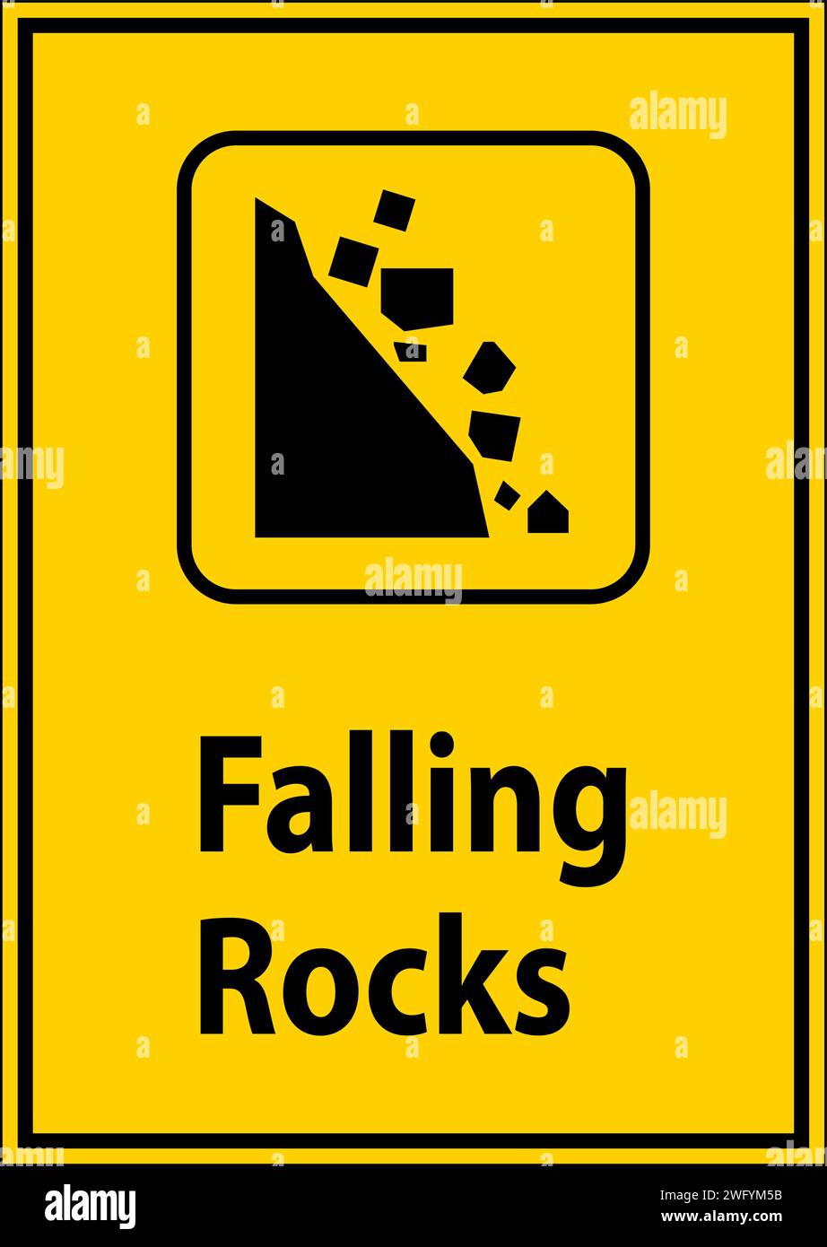 Caution Sign, Park Sign and Guide Sign, Falling Rocks Stock Vector ...