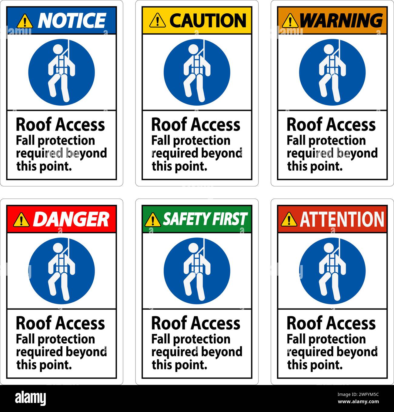Fall Protection Required Beyond This Point Sign at Geraldine Percival blog