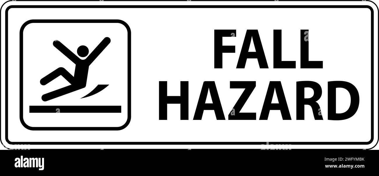 Caution Sign, Fall Hazard Stock Vector Image & Art - Alamy