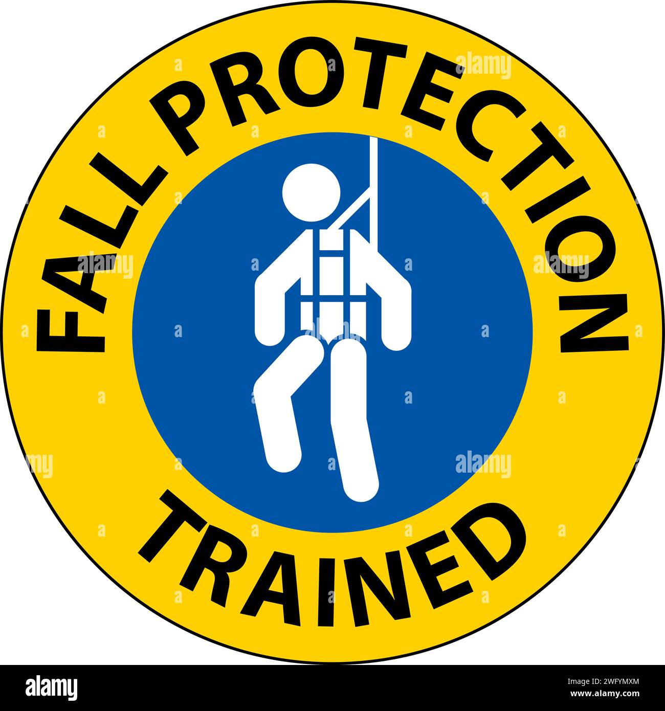 Hard Hat Decals, Fall Protection Trained Stock Vector Image & Art - Alamy