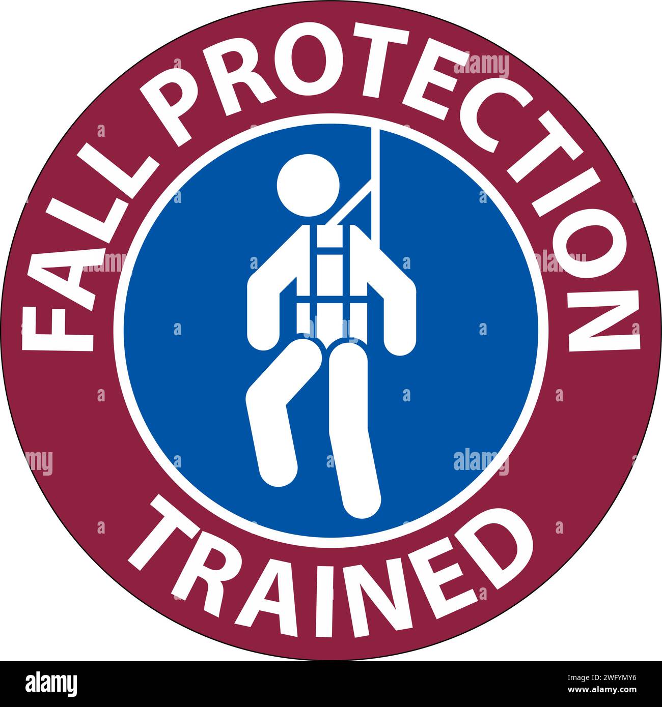Hard Hat Decals, Fall Protection Trained Stock Vector Image & Art - Alamy