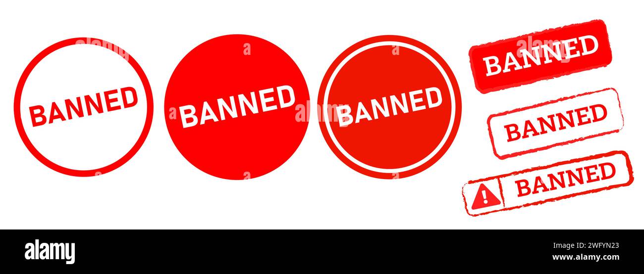 Banned stamp Stock Vector Images - Alamy