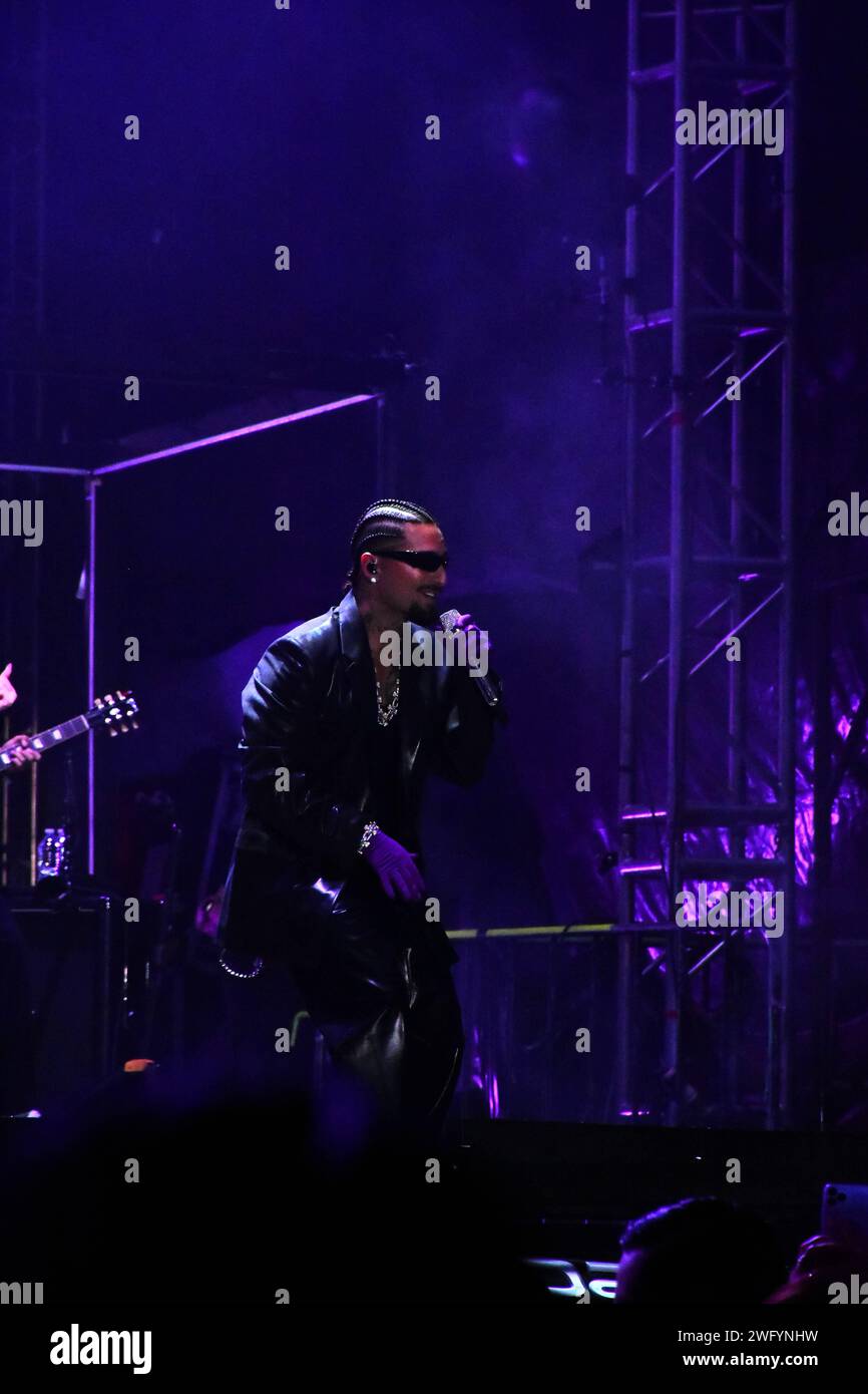 LEON, MEXICO - FEB 1. Grammy nominee Maluma performing live during Don ...