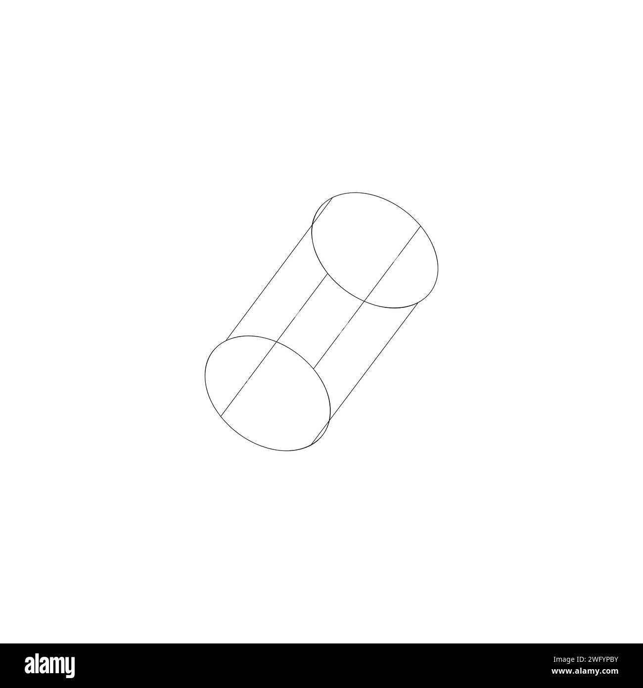 Line art vectors of object which is formed from circle, isometric view ...