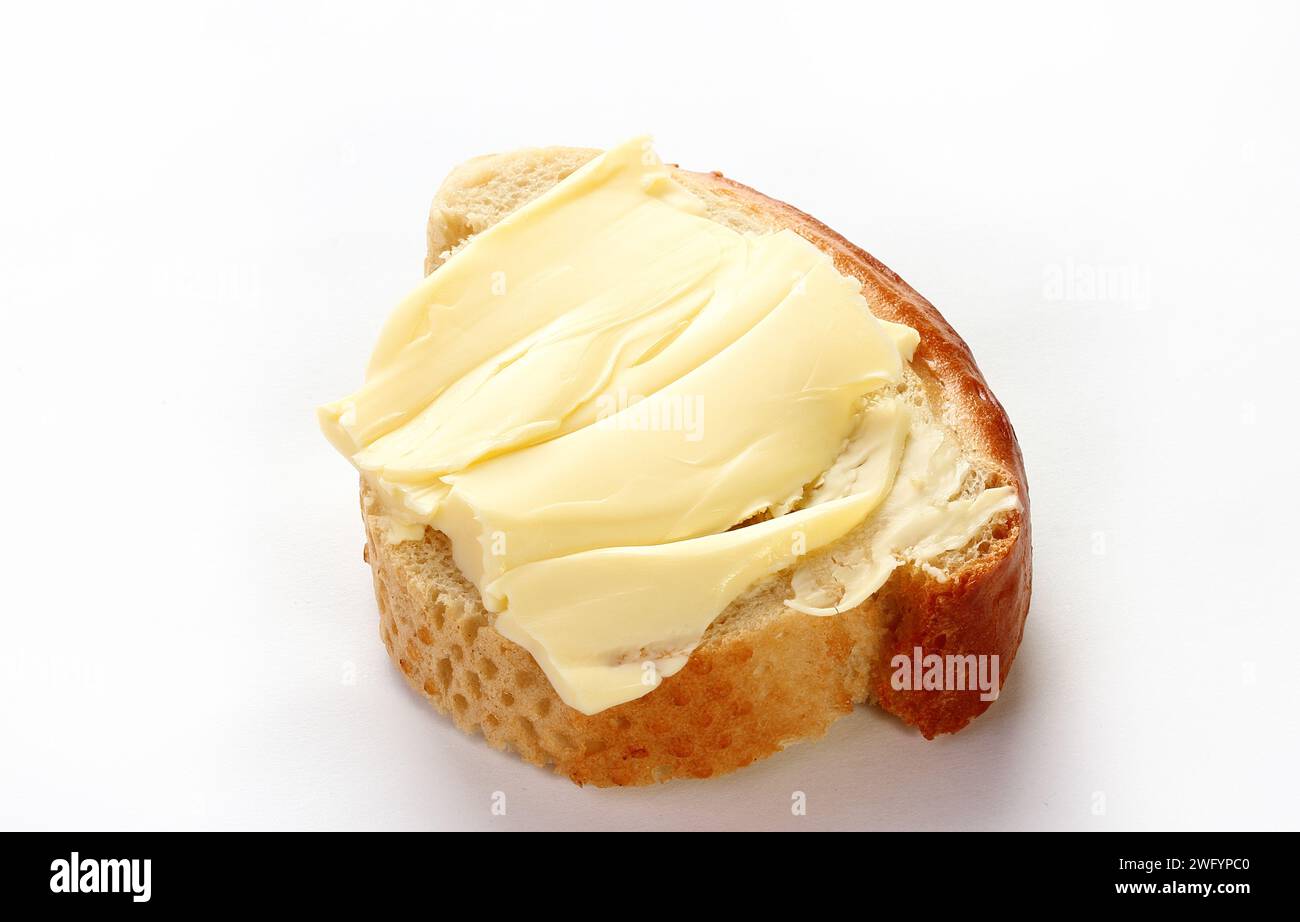 butter with bread isolated on white background Stock Photo - Alamy