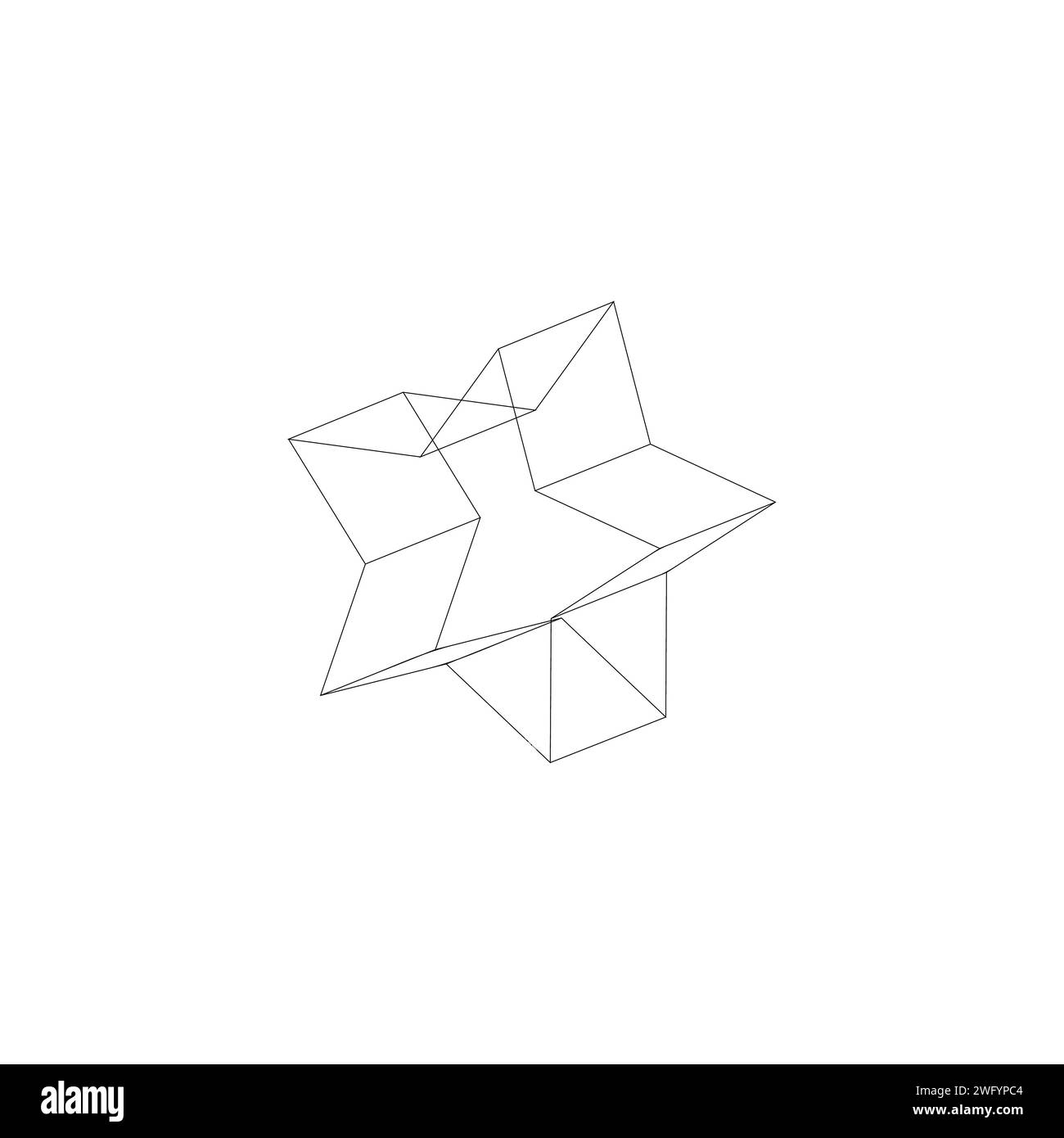 Line art vectors of object which is formed from circle, isometric view ...