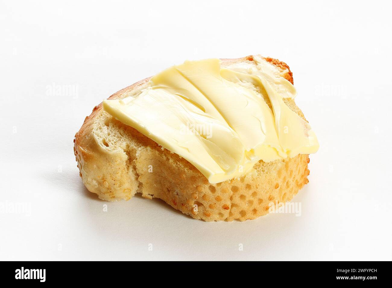 butter with bread isolated on white background Stock Photo - Alamy