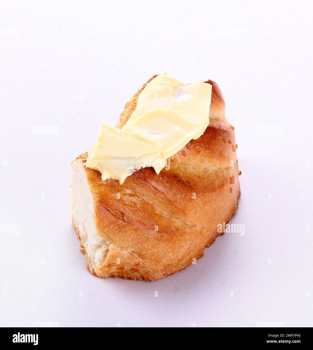 butter with bread isolated on white background Stock Photo - Alamy