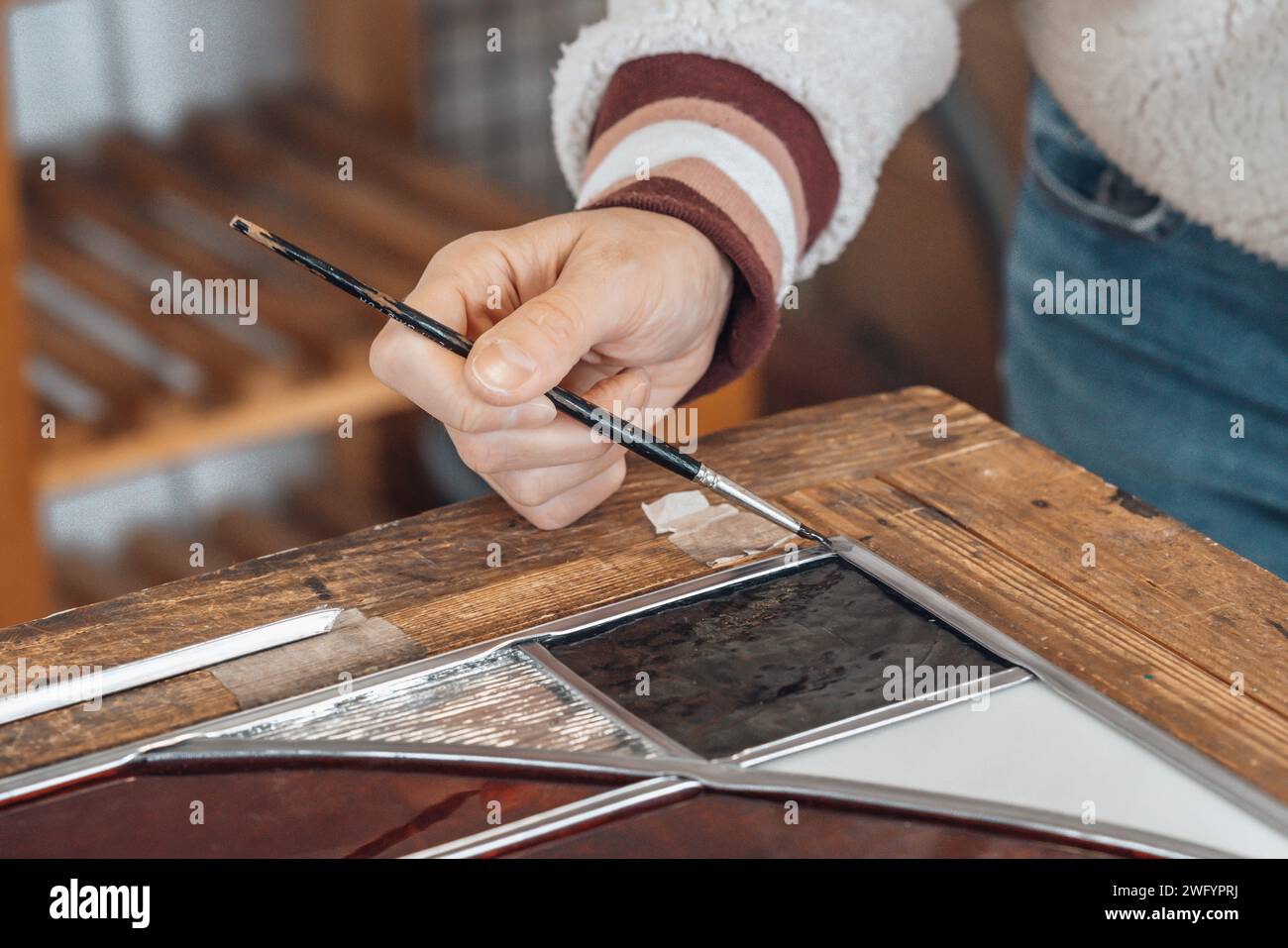 glassmaker at work in a workshop, France Stock Photo - Alamy