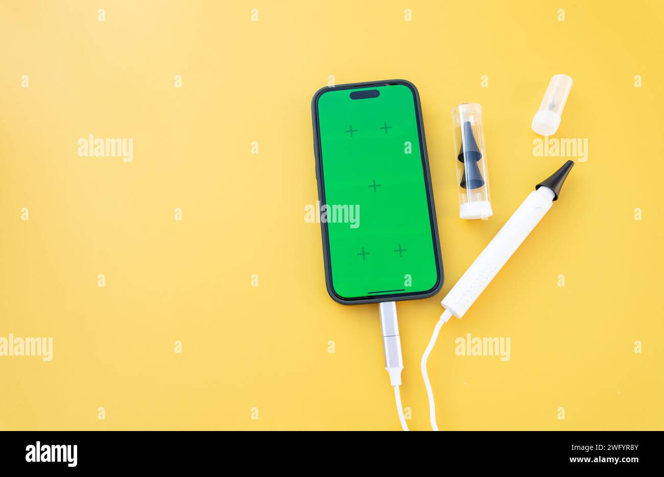 Mockup Ear Scope For Wax Removal Tool and Smartphone with Chroma Key ...