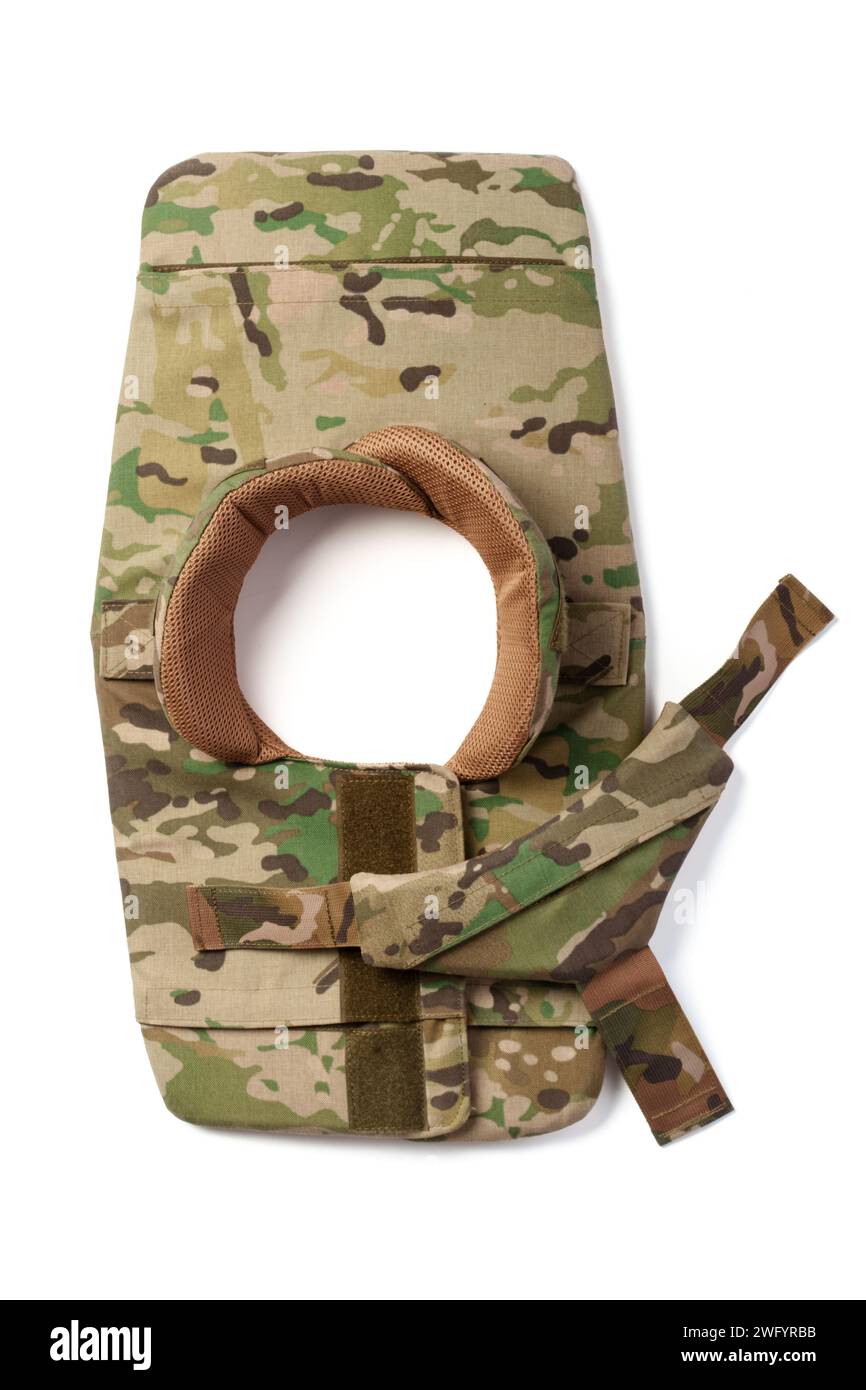 Tactical neck protection module isolated on white Stock Photo - Alamy