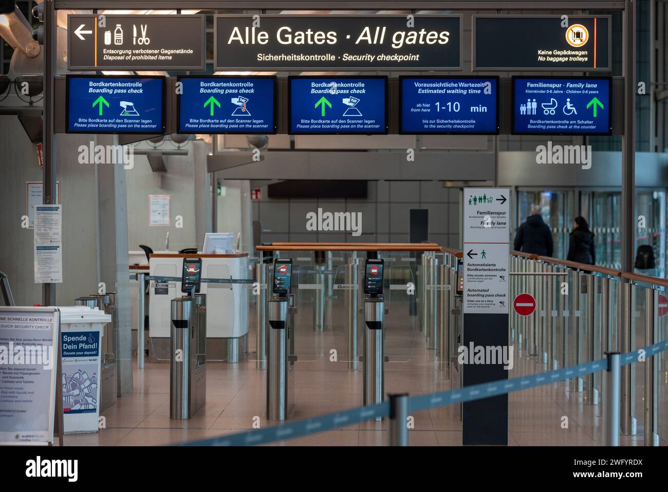Hamburg, Germany, February 1, 2024 - Orphaned security checkpoint area ...