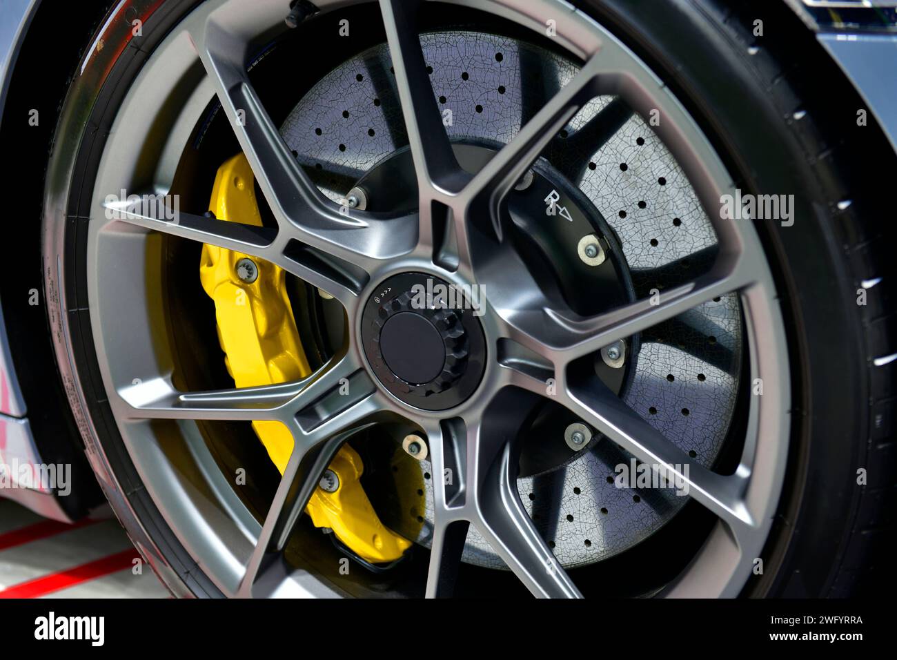 Car wheel and disc-brake ,super car Stock Photo - Alamy