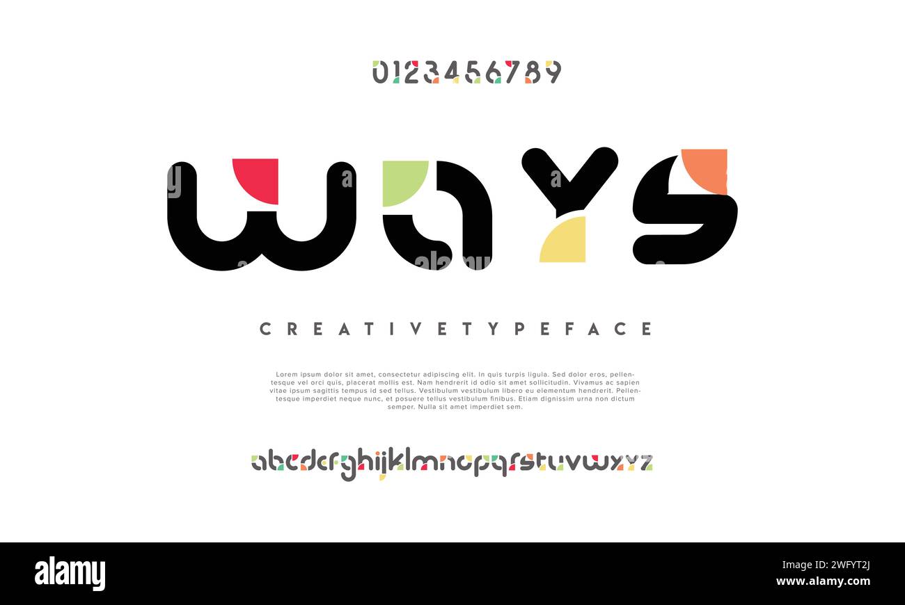 Modern abstract digital alphabet font. Minimal technology typography ...