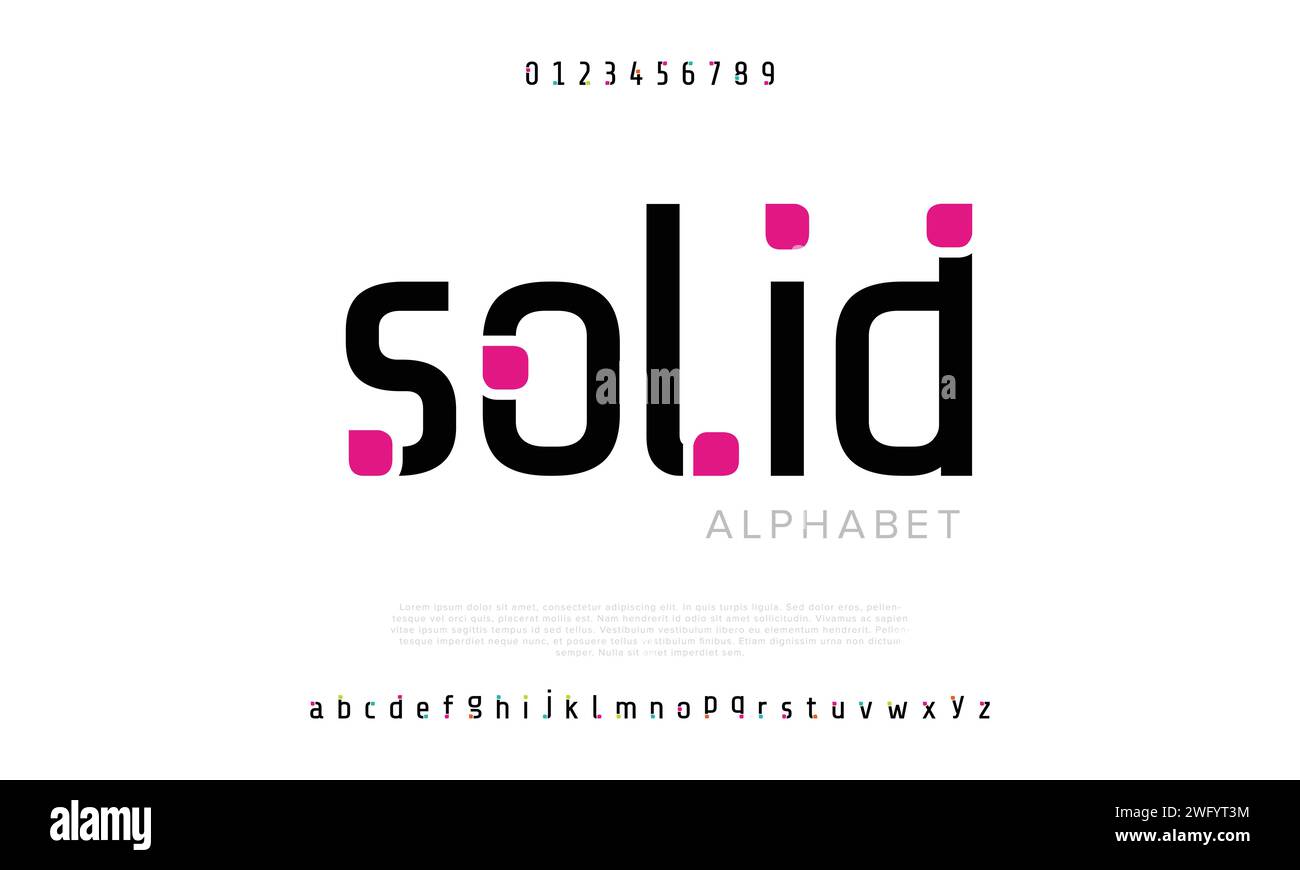 Modern abstract digital alphabet font. Minimal technology typography ...