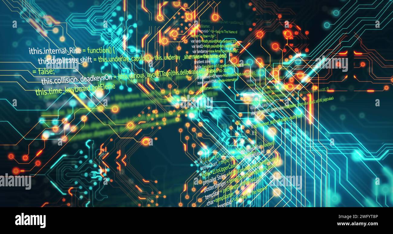 Image of data processing over black background Stock Photo - Alamy