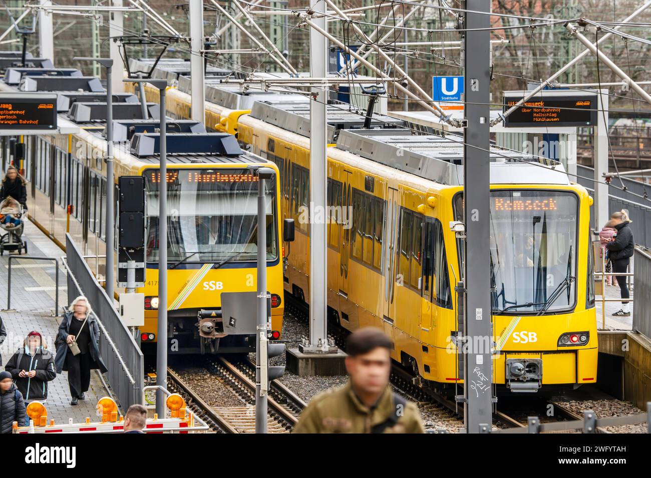 Stadtbahn Stuttgart, Haltestelle im Europaviertel, Februar 2024 ...