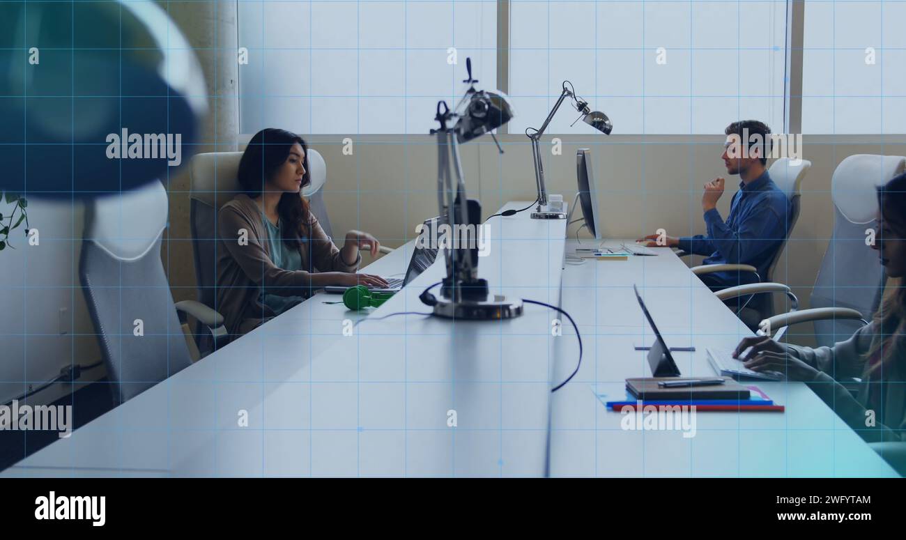 Image of scope scanning and data processing over diverse business ...