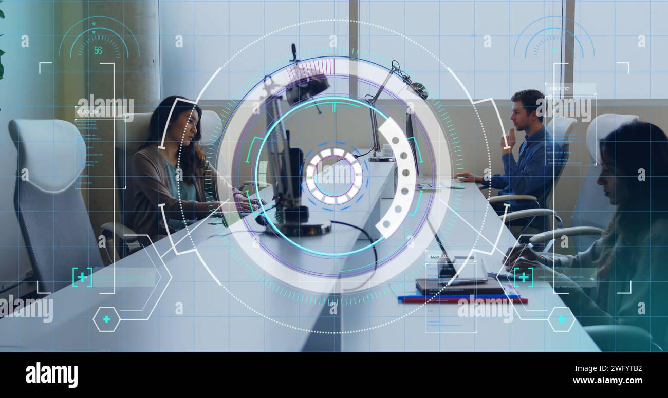 Image of scope scanning and data processing over diverse business ...