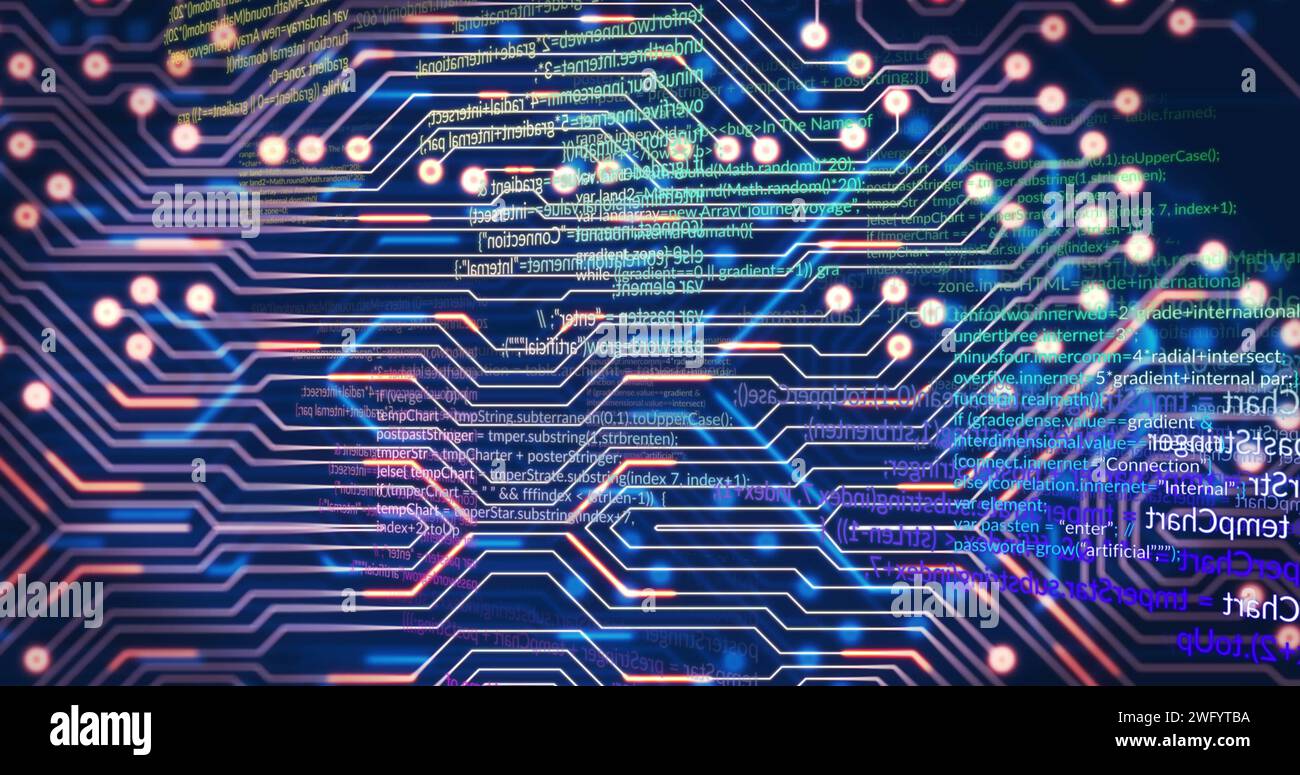 Image of data processing over black background Stock Photo - Alamy