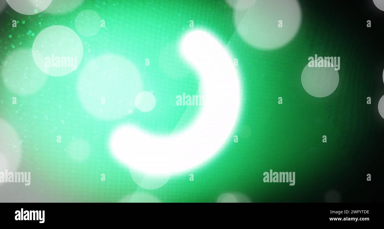 Image of landing circle data processing over lights on green background ...