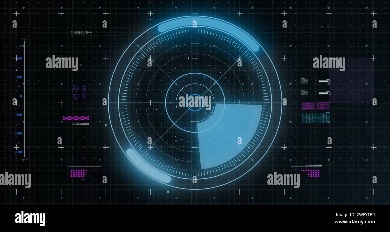 Image of ai data processing over grid and dark background Stock Photo - Alamy