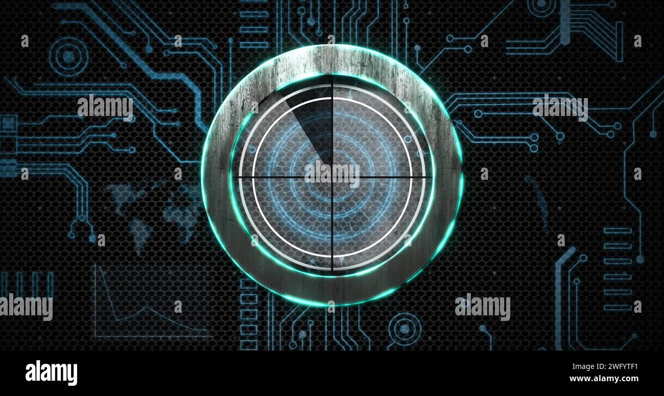 Image of ai data processing over grid and dark background Stock Photo - Alamy