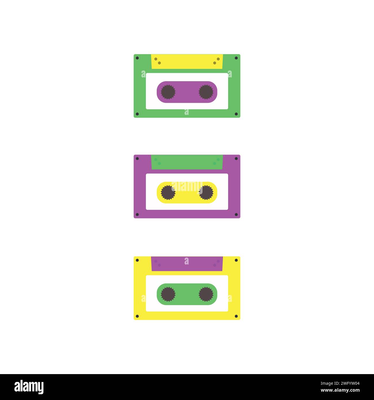 Retro Classic Cassette Tape Rainbow Colors Clipart Music Recording ...