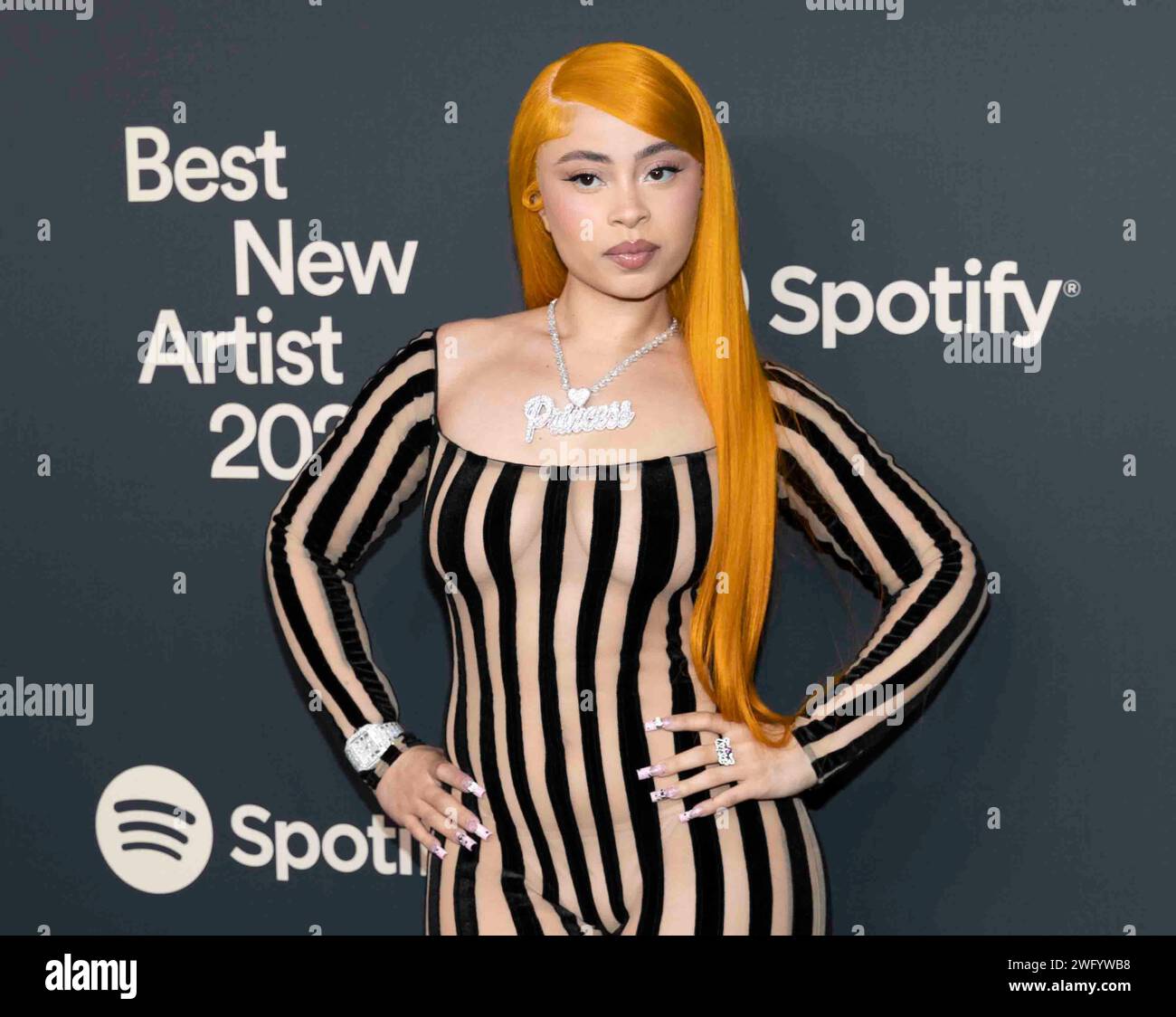 Los Angeles, USA. 01st Feb, 2024. Ice Spice attends the arrivals of ...